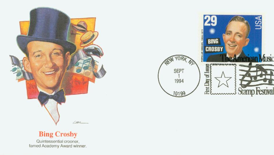 2850 - 1994 29c Popular Singers: Bing Crosby - Mystic Stamp Company