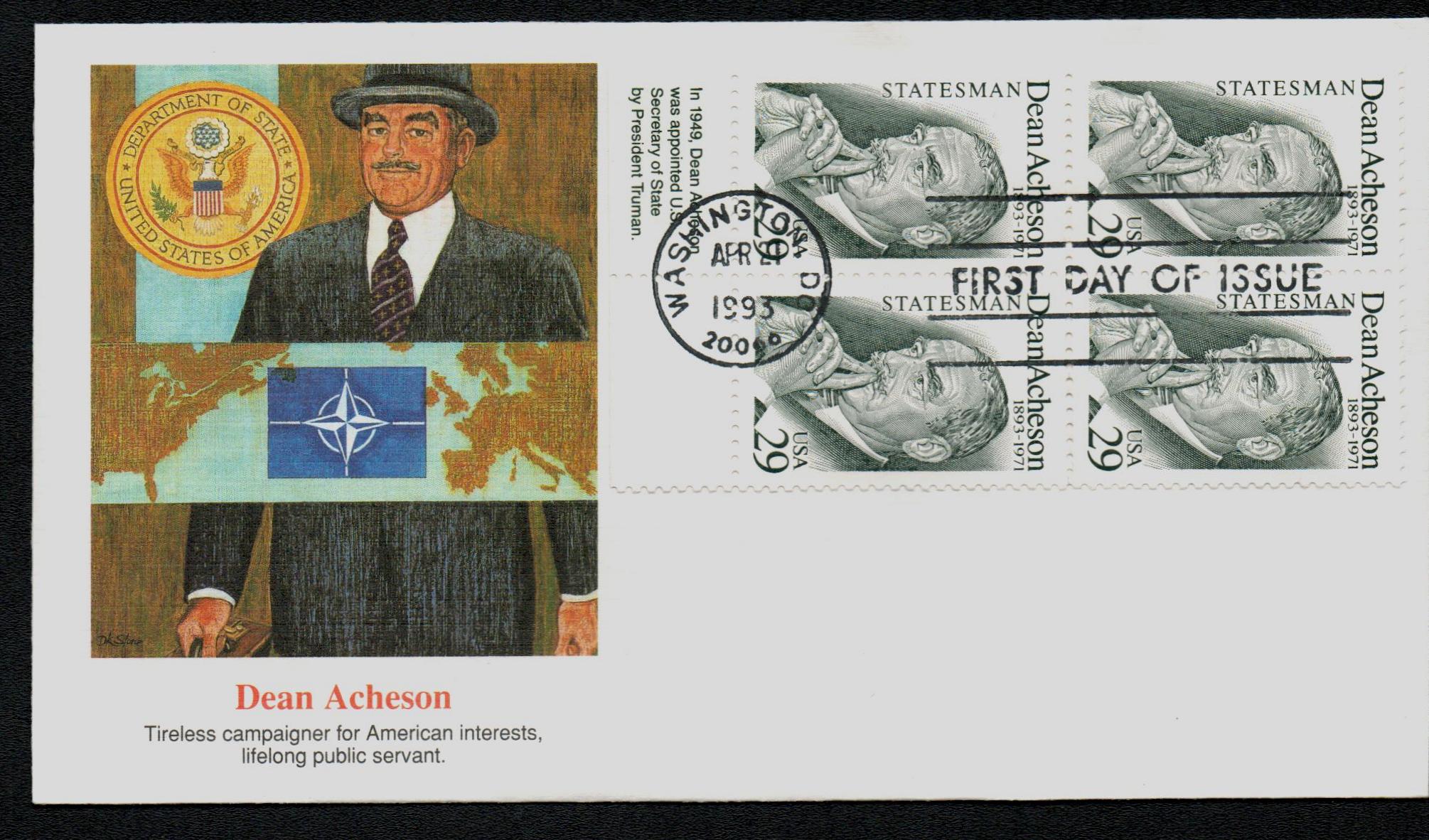 2755 - 1993 29c Dean Acheson - Mystic Stamp Company