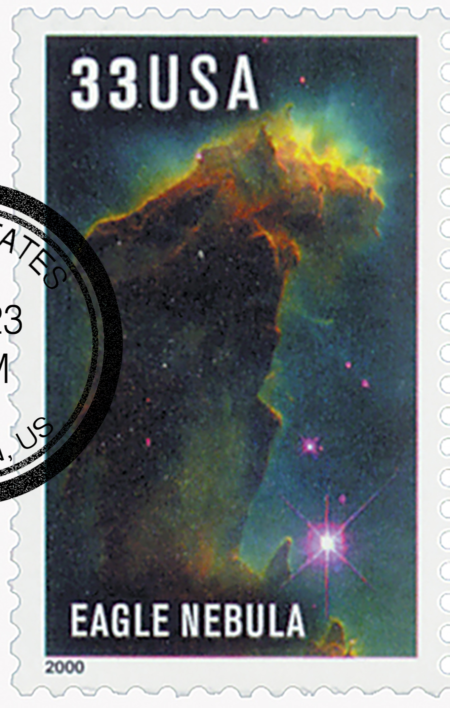 3384 - 2000 33c Edwin Powell Hubble: Eagle Nebula - Mystic Stamp Company