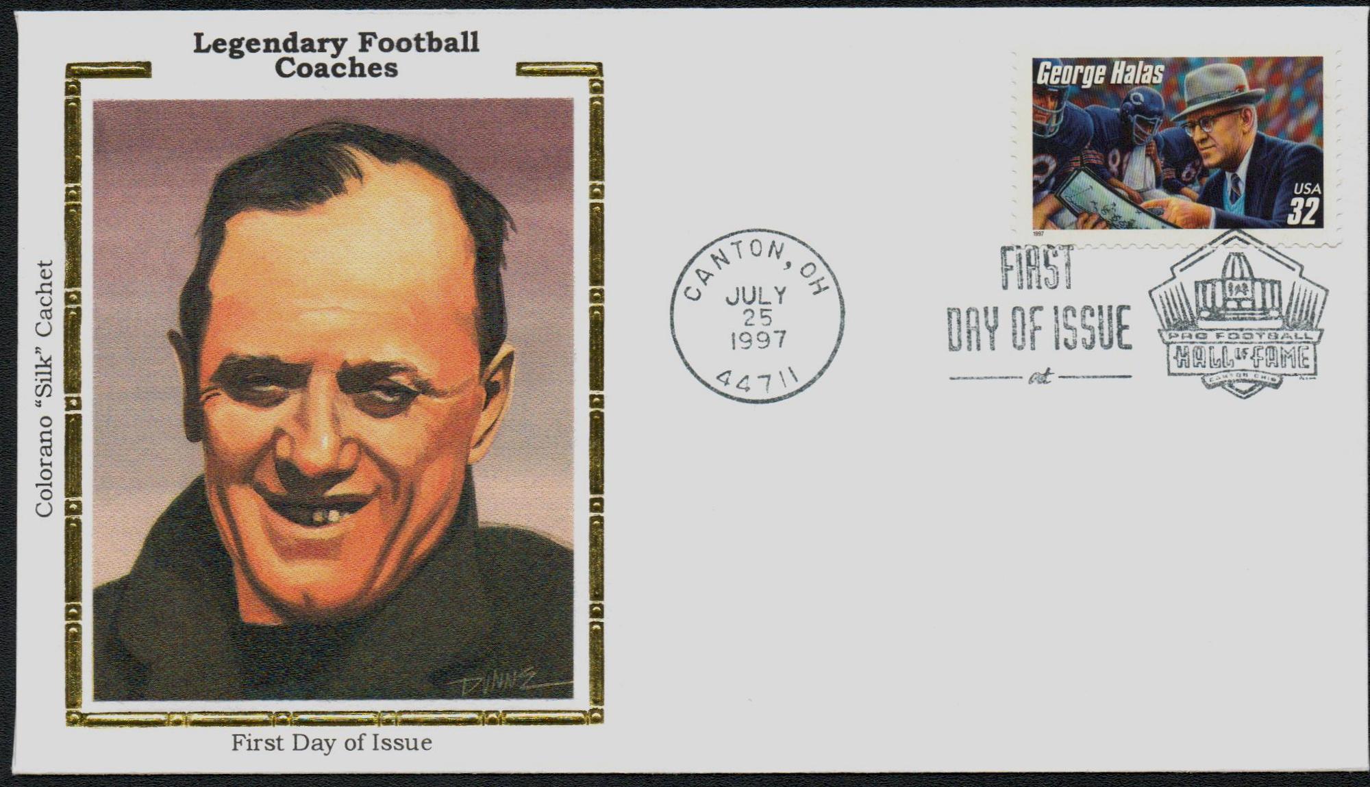 3146 - 1997 32c Football Coaches: George Halas - Mystic Stamp Company