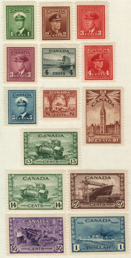 249-62 - 1942-43 Canada - Mystic Stamp Company