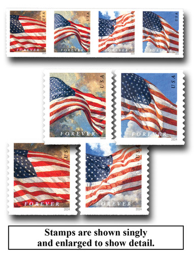 5875-78 - 2024 First-Class Forever Stamps - Flags (BCA Coil) - Mystic ...