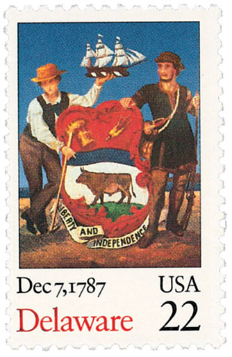 2336 - 1987 22c Bicentenary Statehood: Delaware - Mystic Stamp Company