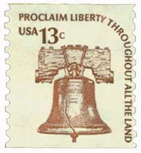1618 - 1975 13c Americana Series: Liberty Bell, coil - Mystic Stamp Company