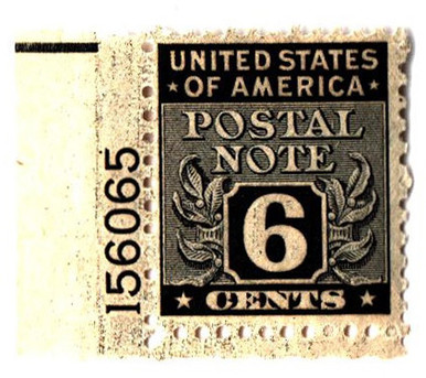 PN6 - 1945 6c Postal Note - black - Mystic Stamp Company