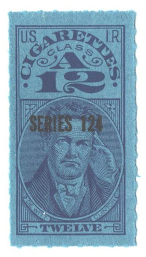 TA389a - 1954, 12 Cigarette Tax Revenue Stamps - Class A, Series 124 ...