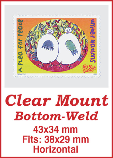 MM740 - 43x34mm 50 Horizontal Clear Bottom-Weld Mounts - Mystic Stamp ...