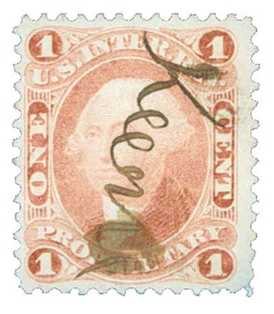 R3d - 1862-71 1c US Internal Revenue Stamp - Proprietary, silk paper ...