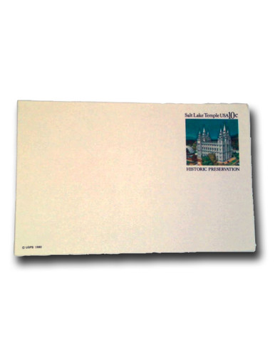 UX83 - 1980 10c Postal Card - Salt Lake Temple - Mystic Stamp Company