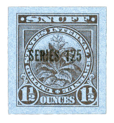TE1093b - 1955, 1 1/2oz Snuff Tax Revenue Stamps - Series 125 - Mystic ...
