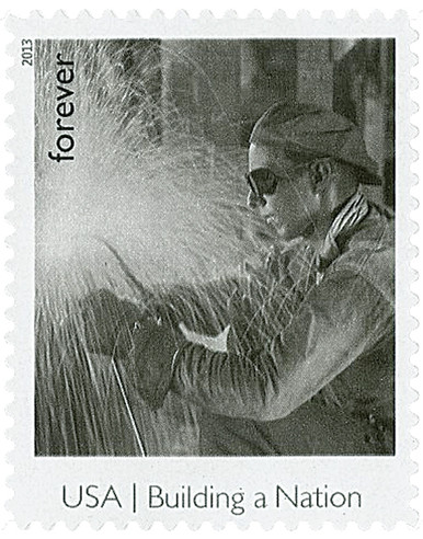 4801f - 2013 First-Class Forever Stamp - Made in America: Welder on the ...