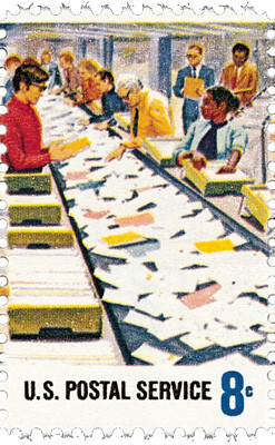 1491 - 1973 8c Postal Service Employees: Conveyor Belt - Mystic Stamp ...