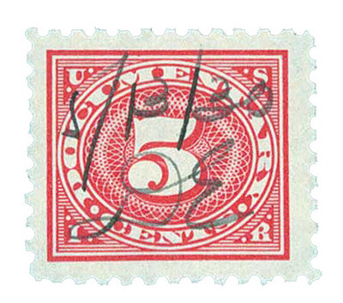 R254 - 1928-29 5c US Internal Revenue Stamp - offset, perf 10, carmine ...