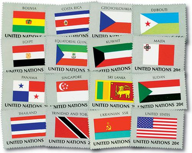 UN350-65 - 1981 World Flags - Mystic Stamp Company