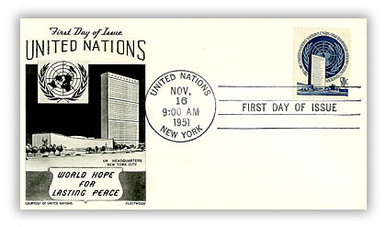 8A10 - 1951 50c U.N. Headquarters - Mystic Stamp Company