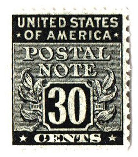 PN12 - 1945 30c Postal Note - black - Mystic Stamp Company
