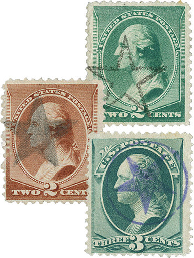 MA1718 - 3 Different Star Fancy Cancels - Mystic Stamp Company
