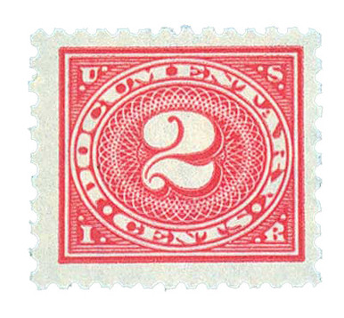 R260 - 1929 2c US Internal Revenue Stamp - offset, perf 11x10, carmine ...