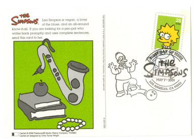 UX560 - 2009 28c Simpsons, Lisa post card - Mystic Stamp Company
