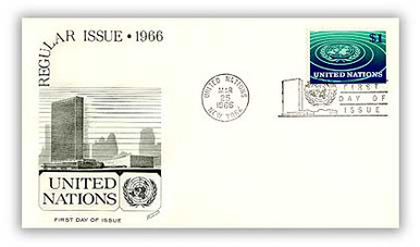 8A150 - $1 United Nations Emblem, 1966 - Mystic Stamp Company