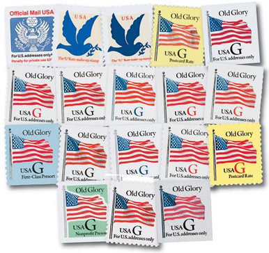 2877//O152 - 1995 G-rate Series, set of 18 stamps - Mystic Stamp Company