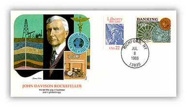 81904 - 1988 J.D. Rockefeller Cover - Mystic Stamp Company