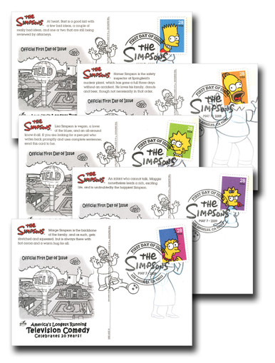 UX557-61 - 2009 28c Simpsons postal card - Mystic Stamp Company