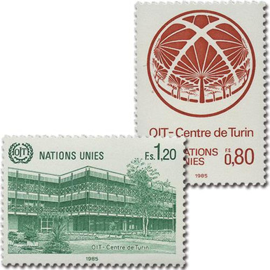 UNG129-30 - 1985 ILO Turin Center - Mystic Stamp Company