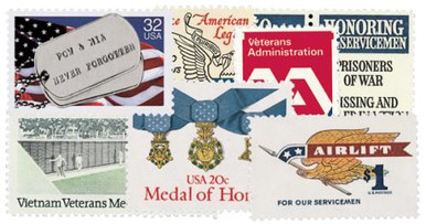 1341//2966 - 1968-1995 American Veterans, set of 8 stamps - Mystic ...