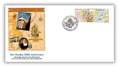 57461B - 1988 Sweden "New Sweden" First Day Cover - Mystic Stamp Company