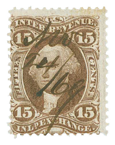 R40 - 1862-71 15c US Internal Revenue Stamp - Inland Exchange, old ...