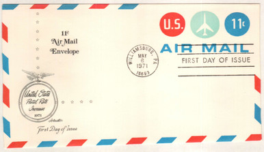 UC43 - 1971 11c Air Post Envelope - Jet Plane - Mystic Stamp Company