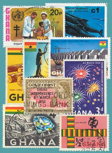M7420 - Ghana, 25 stamps - Mystic Stamp Company