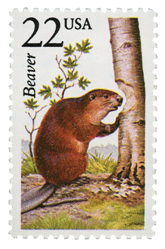 2316 - 1987 22c North American Wildlife: Beaver - Mystic Stamp Company