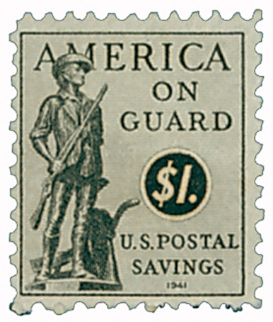 PS14 - 1941 $1 Postal Savings, gray black, unwatermarked - Mystic Stamp ...
