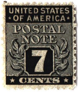 PN7 - 1945 7c Postal Note - black - Mystic Stamp Company
