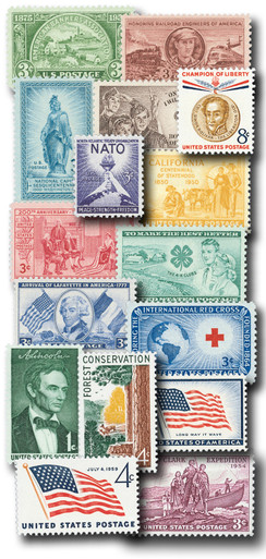 YS1950-59 - 1950s Commemoratives, 118 stamps - Mystic Stamp Company