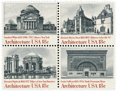 1928-31 - 1981 18c American Architecture - Mystic Stamp Company