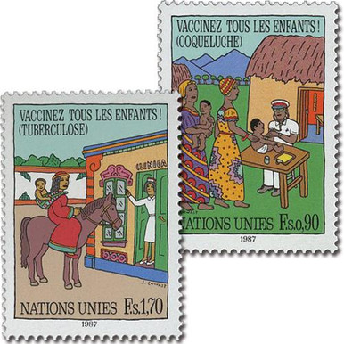 UNG160-61 - 1987 Immunize Every Child - Mystic Stamp Company