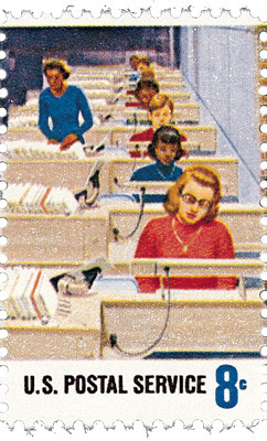 1495 - 1973 8c Postal Service Employees: Machine Sorting - Mystic Stamp ...