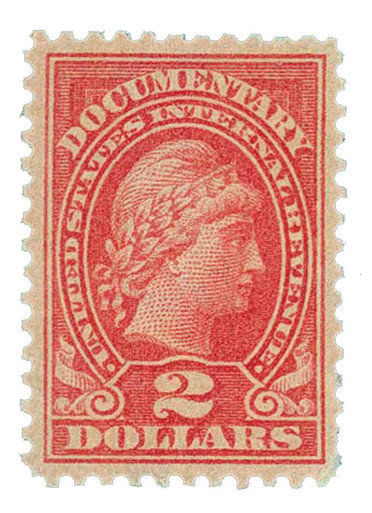 R241 - 1917-33 $2 US Internal Revenue Stamp - engraved, rose - Mystic ...