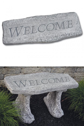 BUY 29" Welcome Bench - Massarelli Concrete Benches - Four Seasons ...