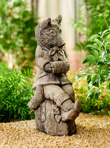 BUY 25" Derby Fox - Unique Stone Fox Statues - Four Seasons Garden Art