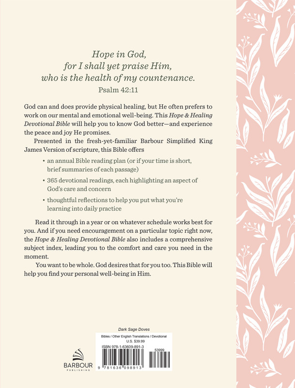 The Hope & Healing Devotional Bible [Dark Sage Doves]