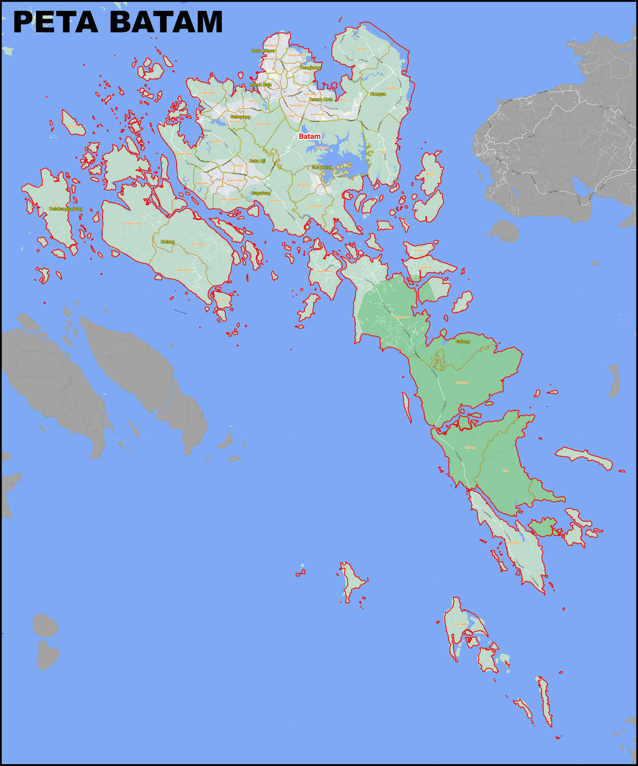 Peta Kota Batam Kecamatan Dan Kelurahan