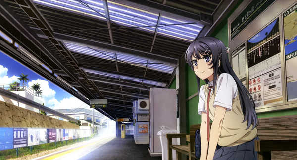 Girl Mai Sakurajima Train Station Anime Rascal Does Not Dream of Bunny ...