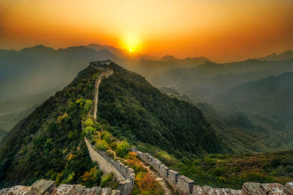 great wall of china sunset landscape scenic 4k 5k WPS - Juragan Poster