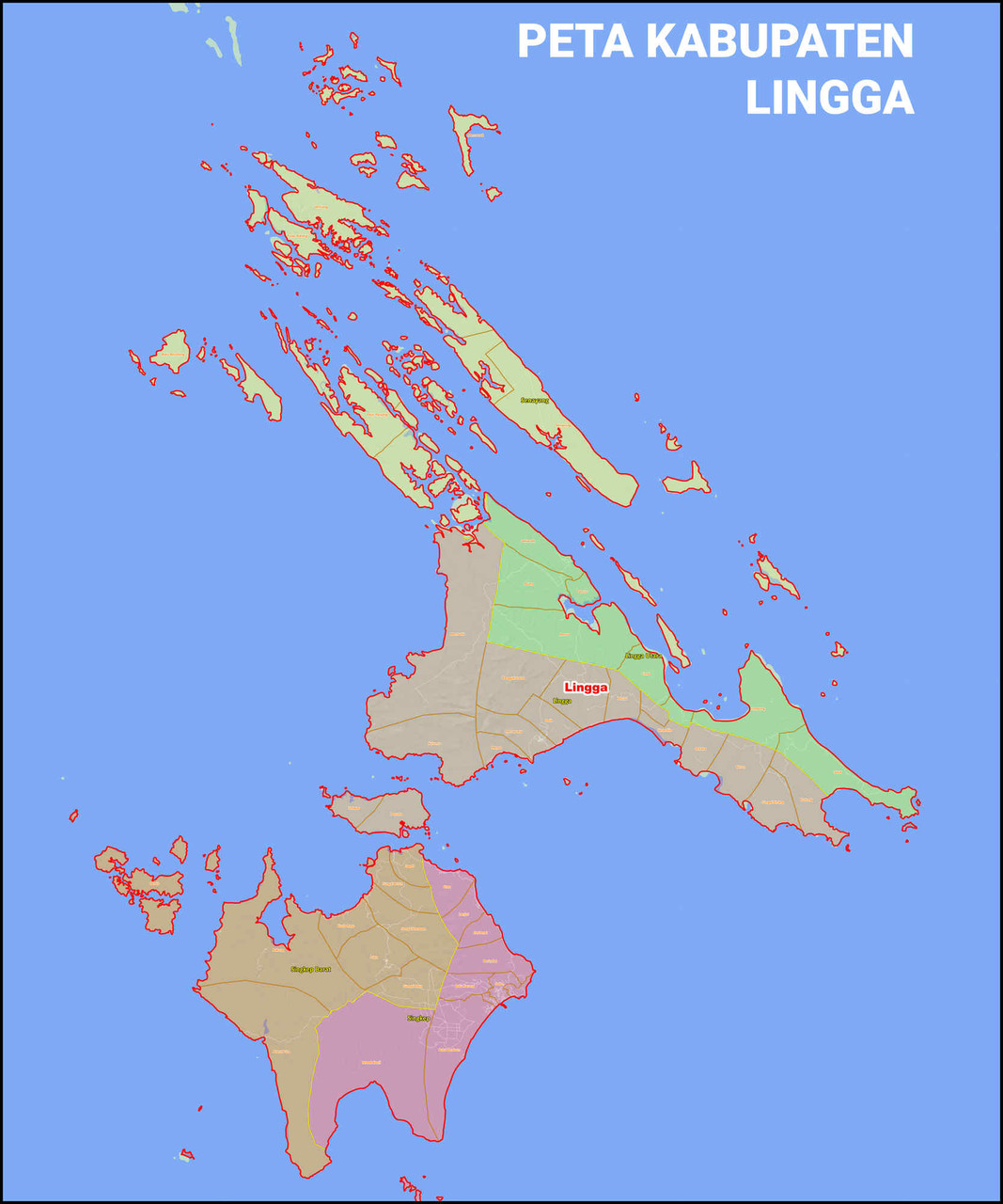 Peta Kabupaten Lingga Kecamatan Dan Kelurahan
