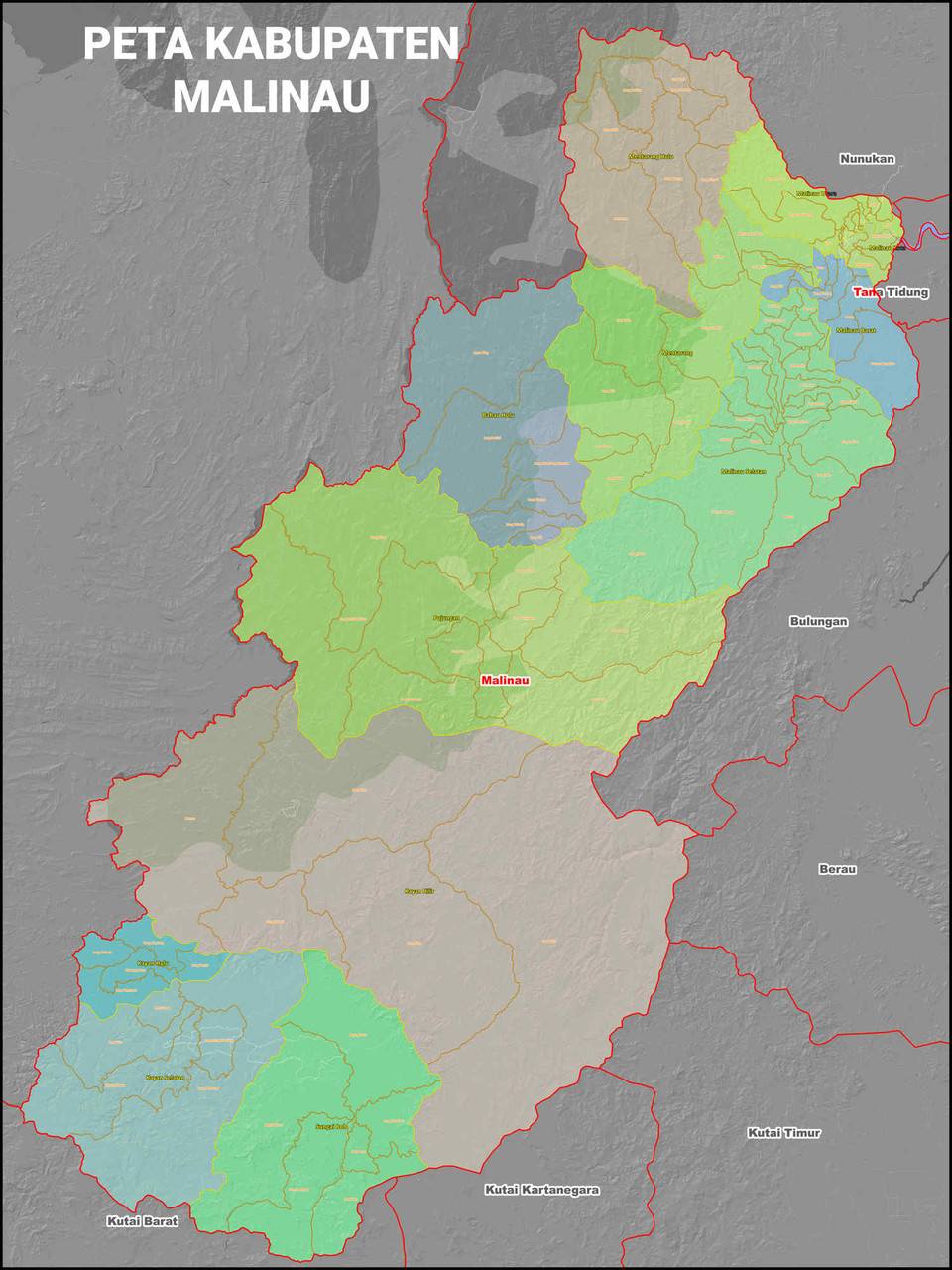 Peta Kabupaten Malinau Kecamatan Dan Kelurahan