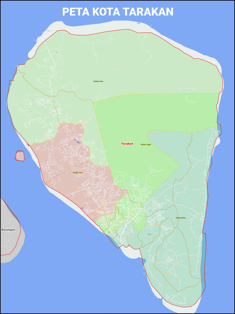 Peta Kota Tarakan Kecamatan Dan Kelurahan